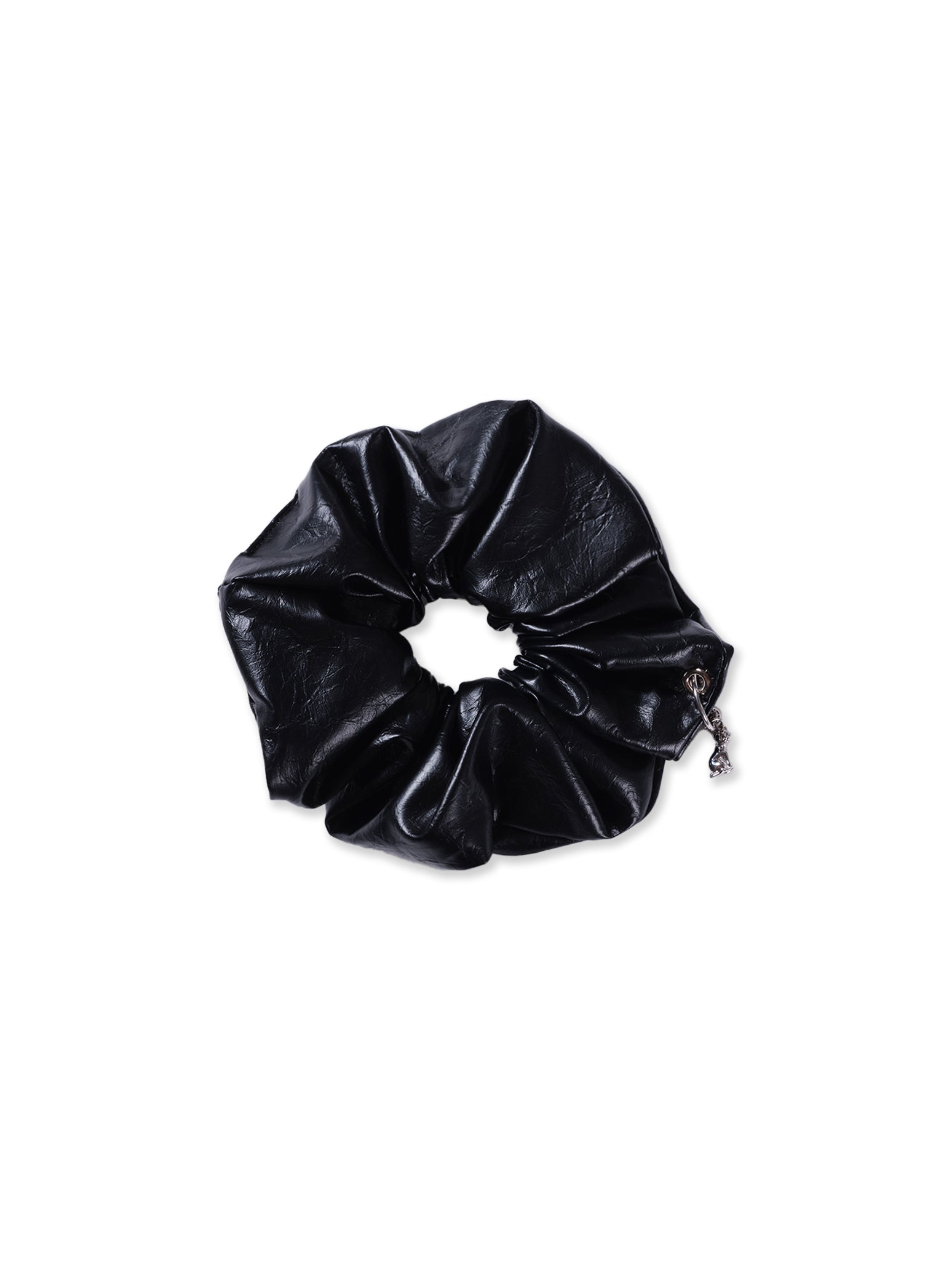 Cat Charm Faux Leather Scrunchie – heyep